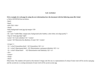 The Plan of the Lesson "Adding the Hyperlinks" | PDF