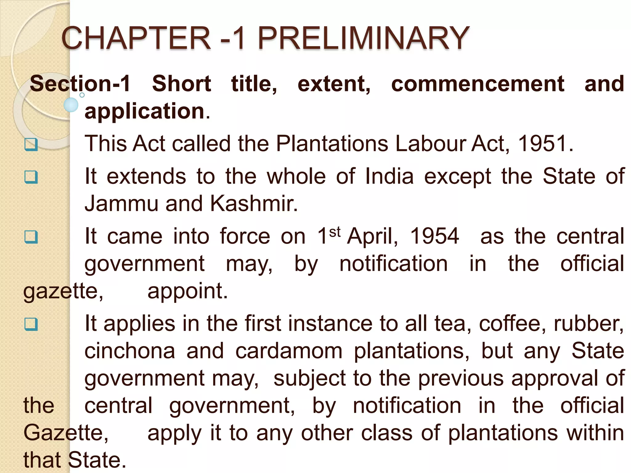 The plantation labour act 1951 | PPTX