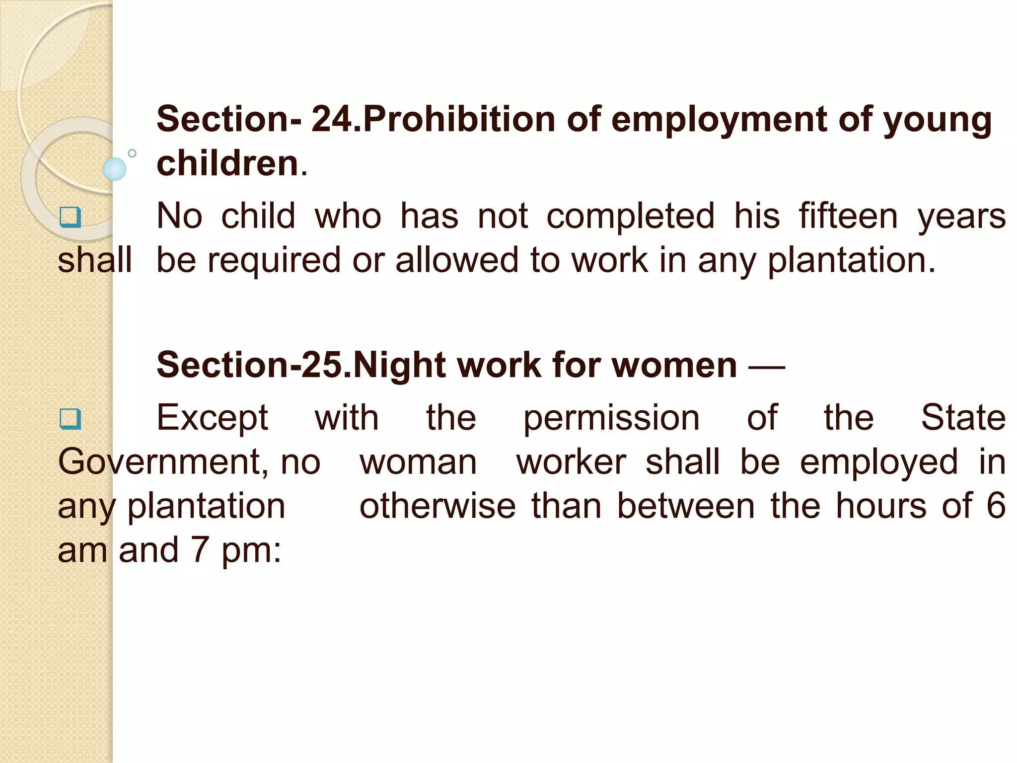 The plantation labour act 1951 | PPTX