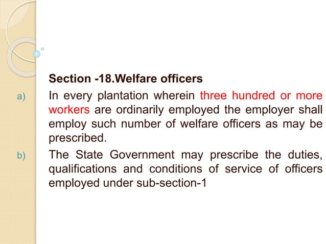 The plantation labour act 1951 | PPTX | Law