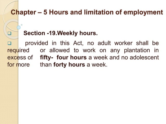 The plantation labour act 1951 | PPTX | Law