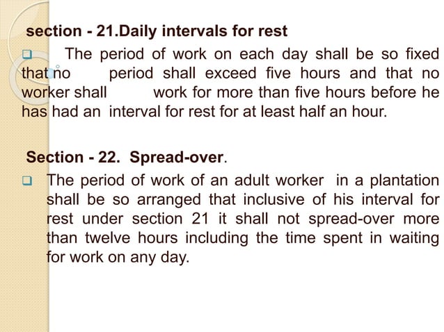 The plantation labour act 1951 | PPTX | Law