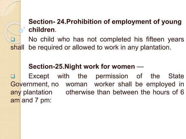 The plantation labour act 1951 | PPTX | Law