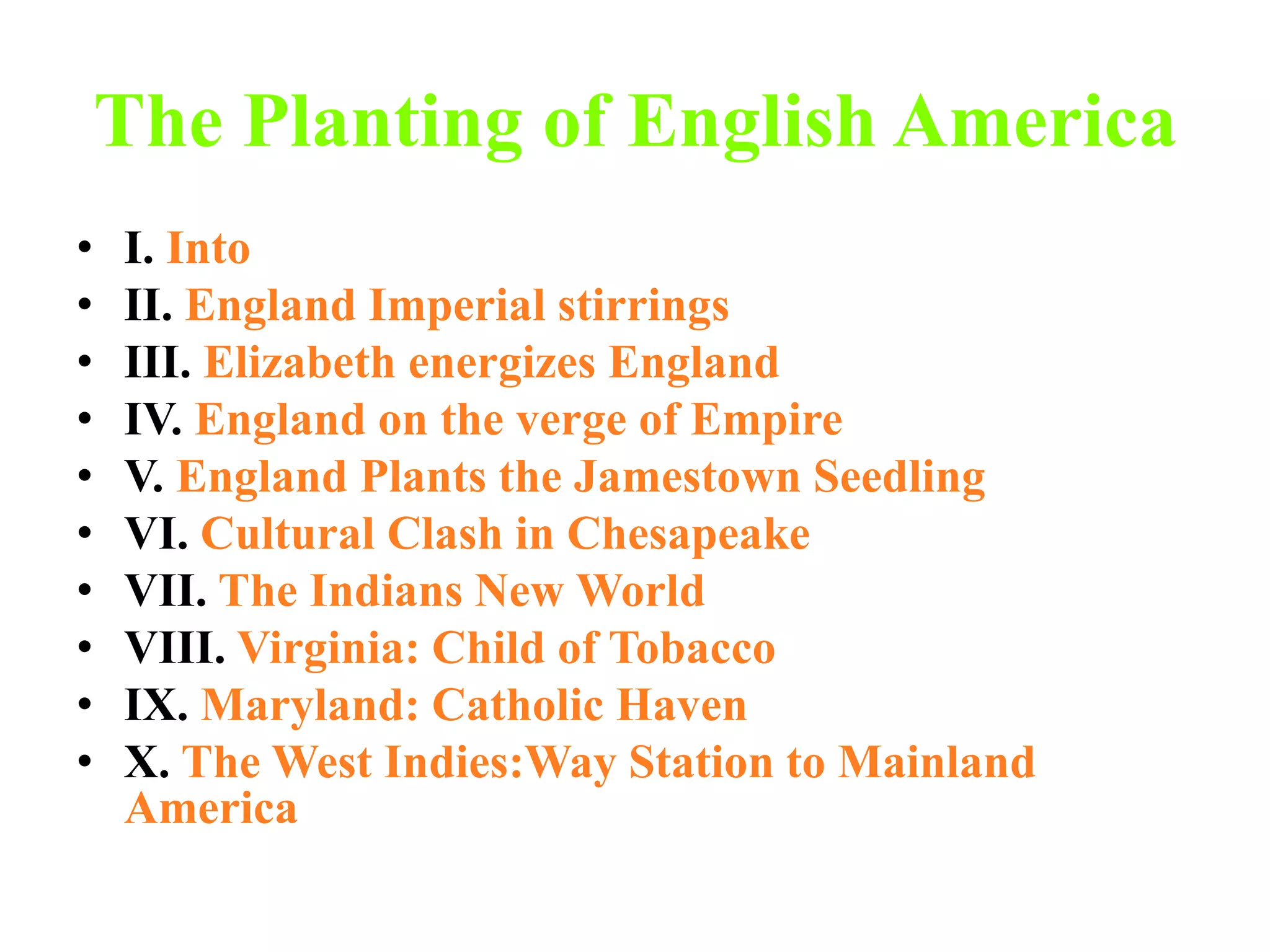 The Planting Of English America Part 1 | PPTX