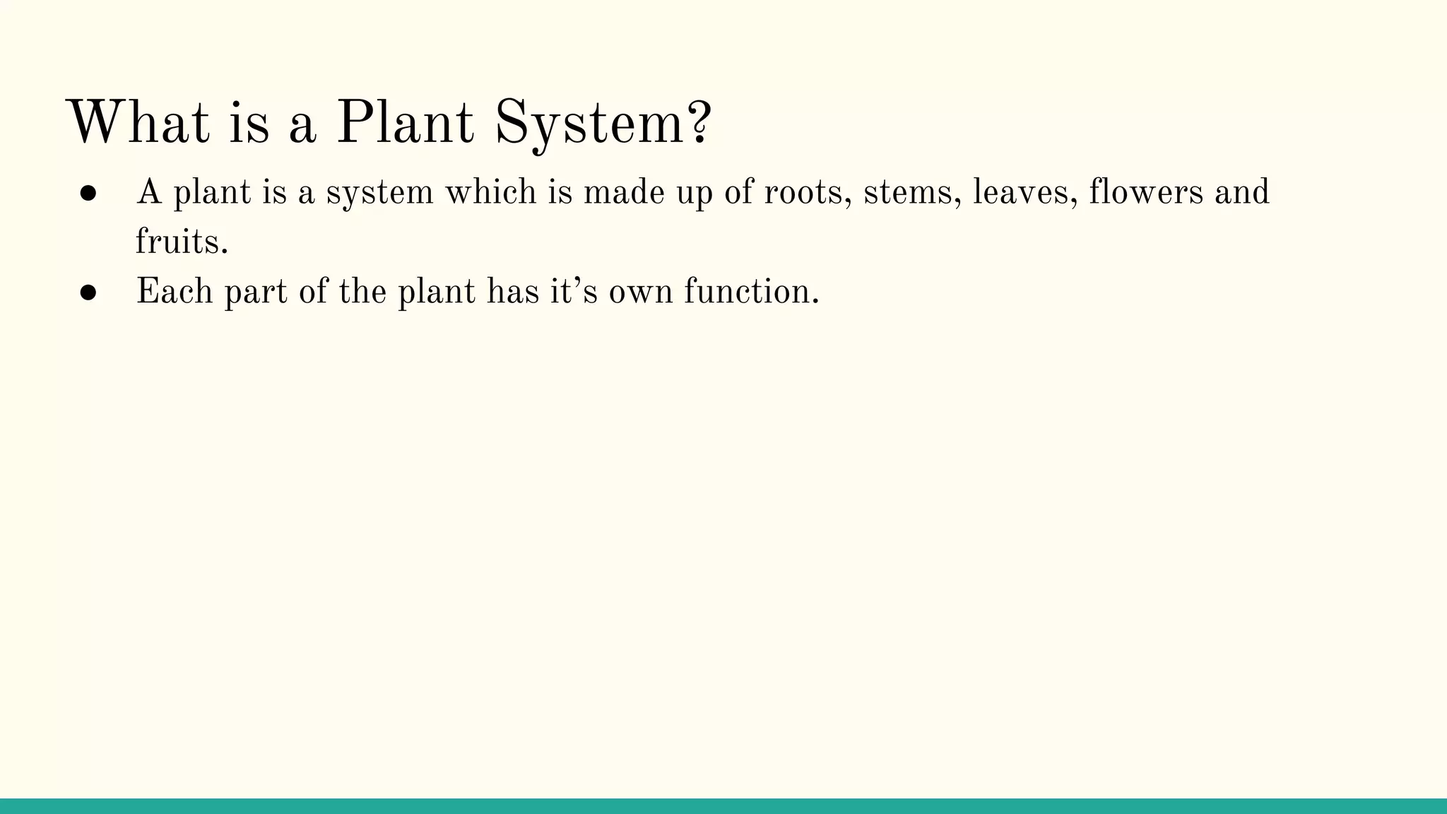 The plant system | PDF