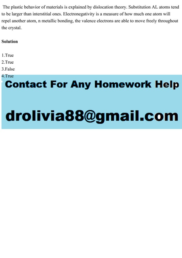 The plastic behavior of materials is explained by dislocation theory..pdf