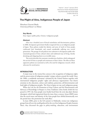 The plight of ainu, indigenous people of japan | PDF