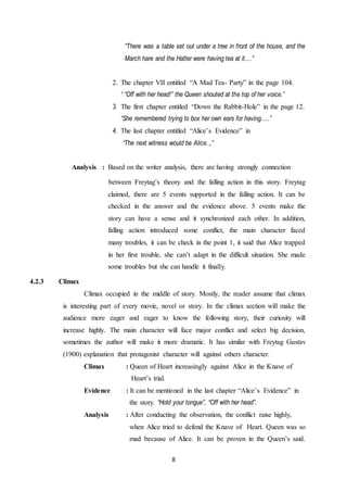 the plot analysis in children's book "Alice Adventures in Wonderland ...
