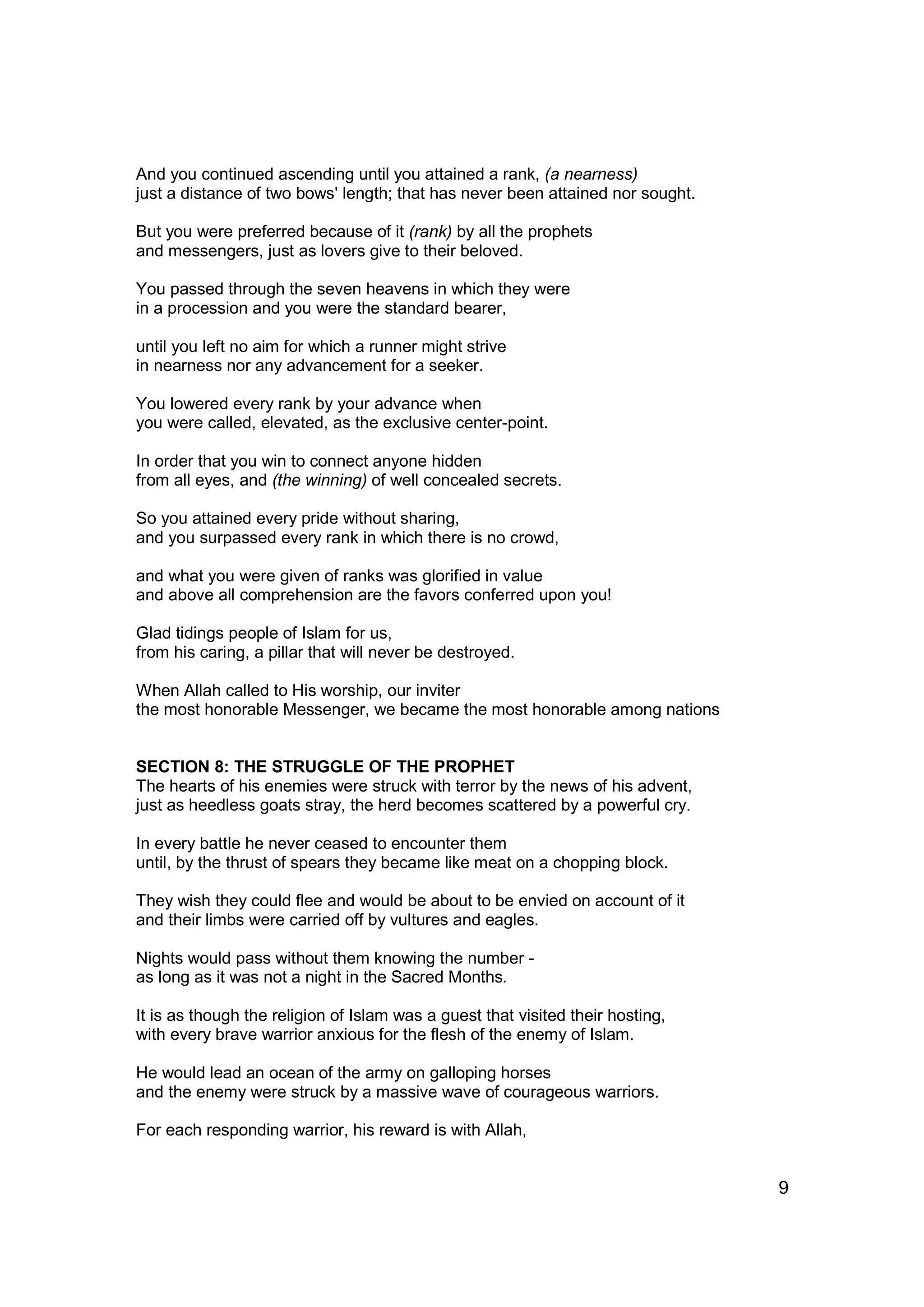 The English poem of praising the Prophet by busairi | PDF | Islam ...