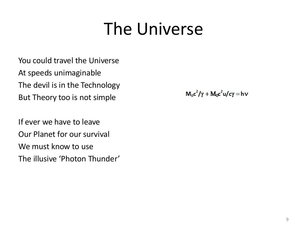 The poem of universe part I