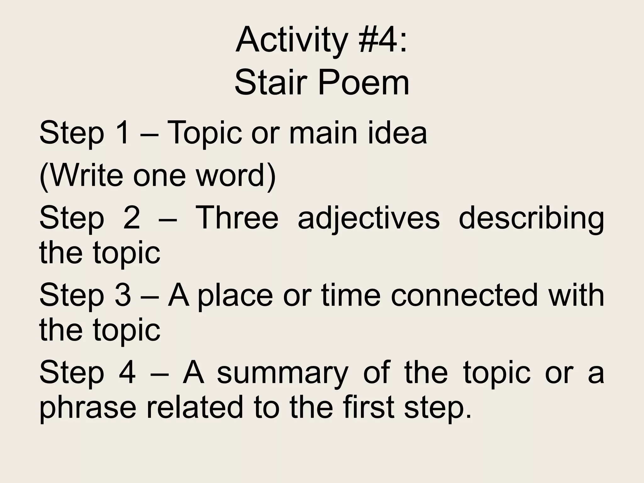 The Poet in You: A mini-workshop on poetry writing | PPSX