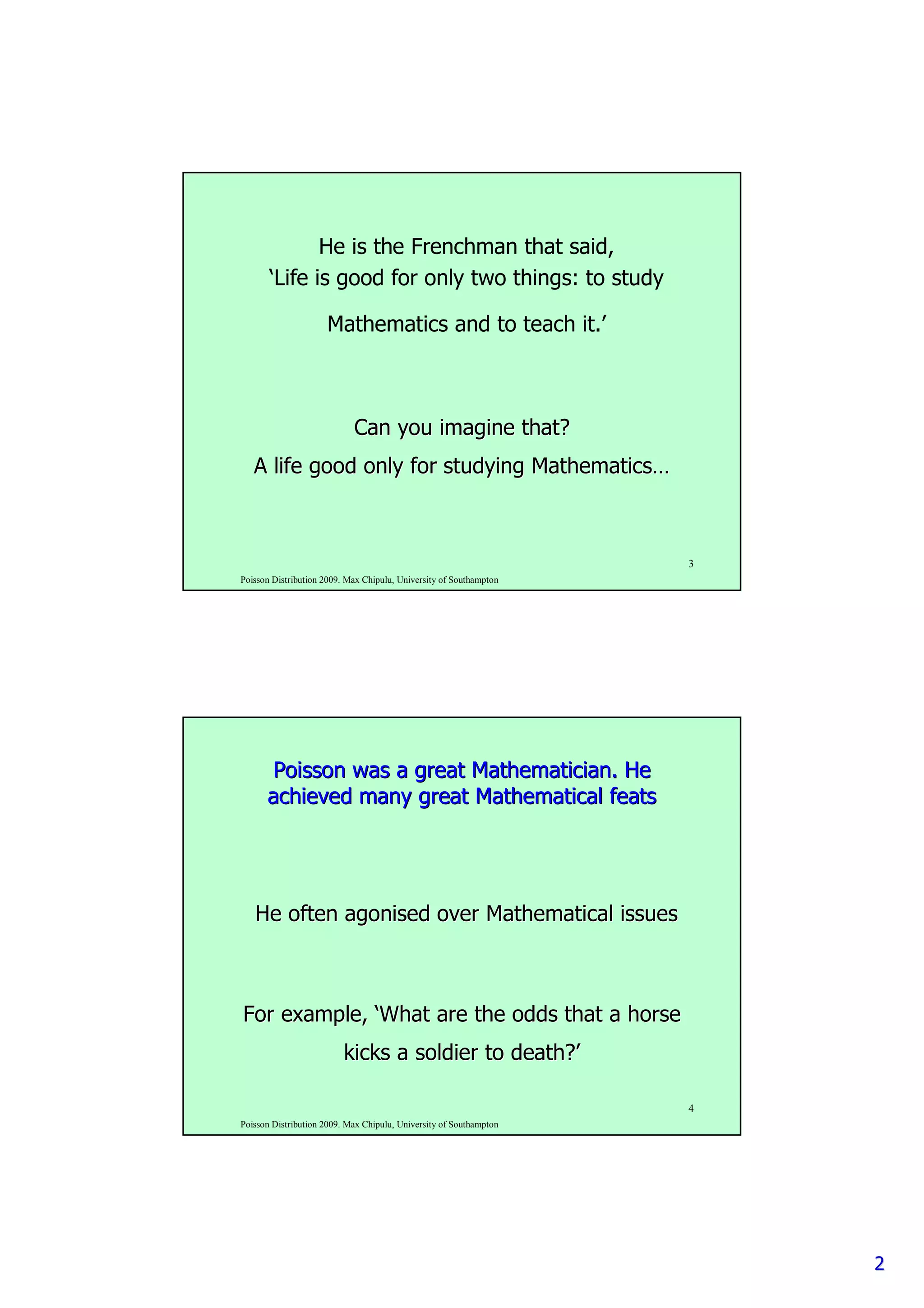 The Poisson Distribution Pdf Physics Science