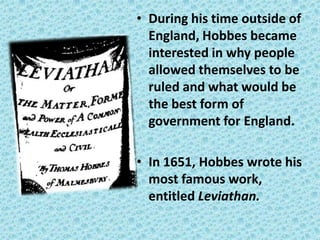 The Political philosophy of Thomas Hobbes | PPTX