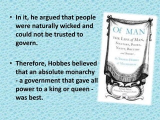 The Political philosophy of Thomas Hobbes | PPTX