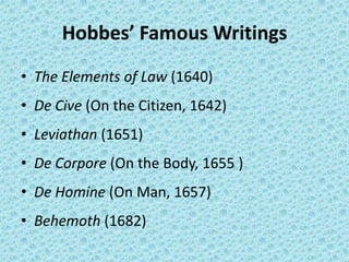 The Political philosophy of Thomas Hobbes | PPTX