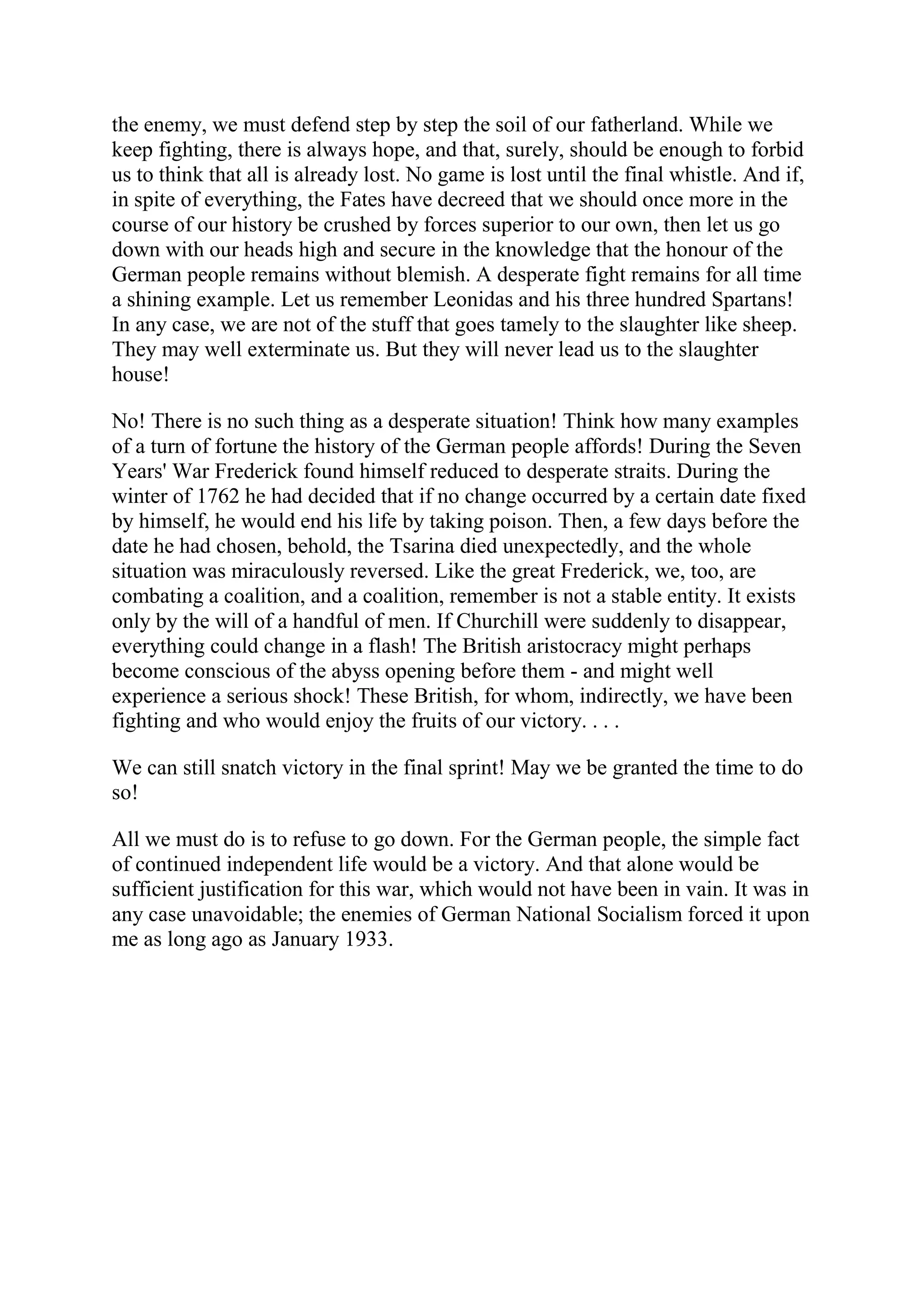 The political testament of Adolf Hitler | PDF