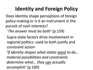 The politics of identity in middle eastern international | PPTX