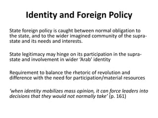 The politics of identity in middle eastern international | PPTX