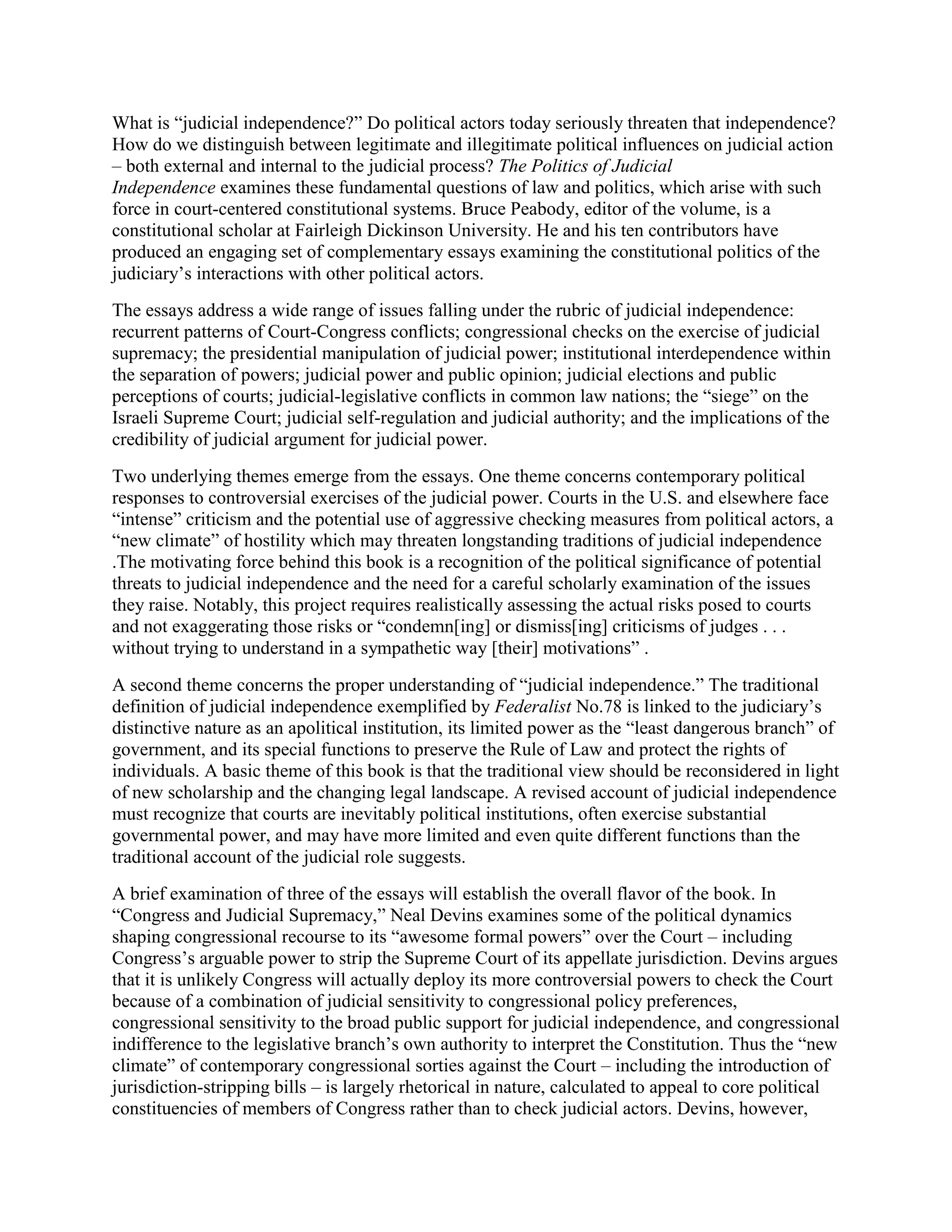 The politics of judicial independence | DOCX