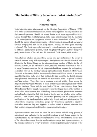 The Politics of Military Recruitment | PDF