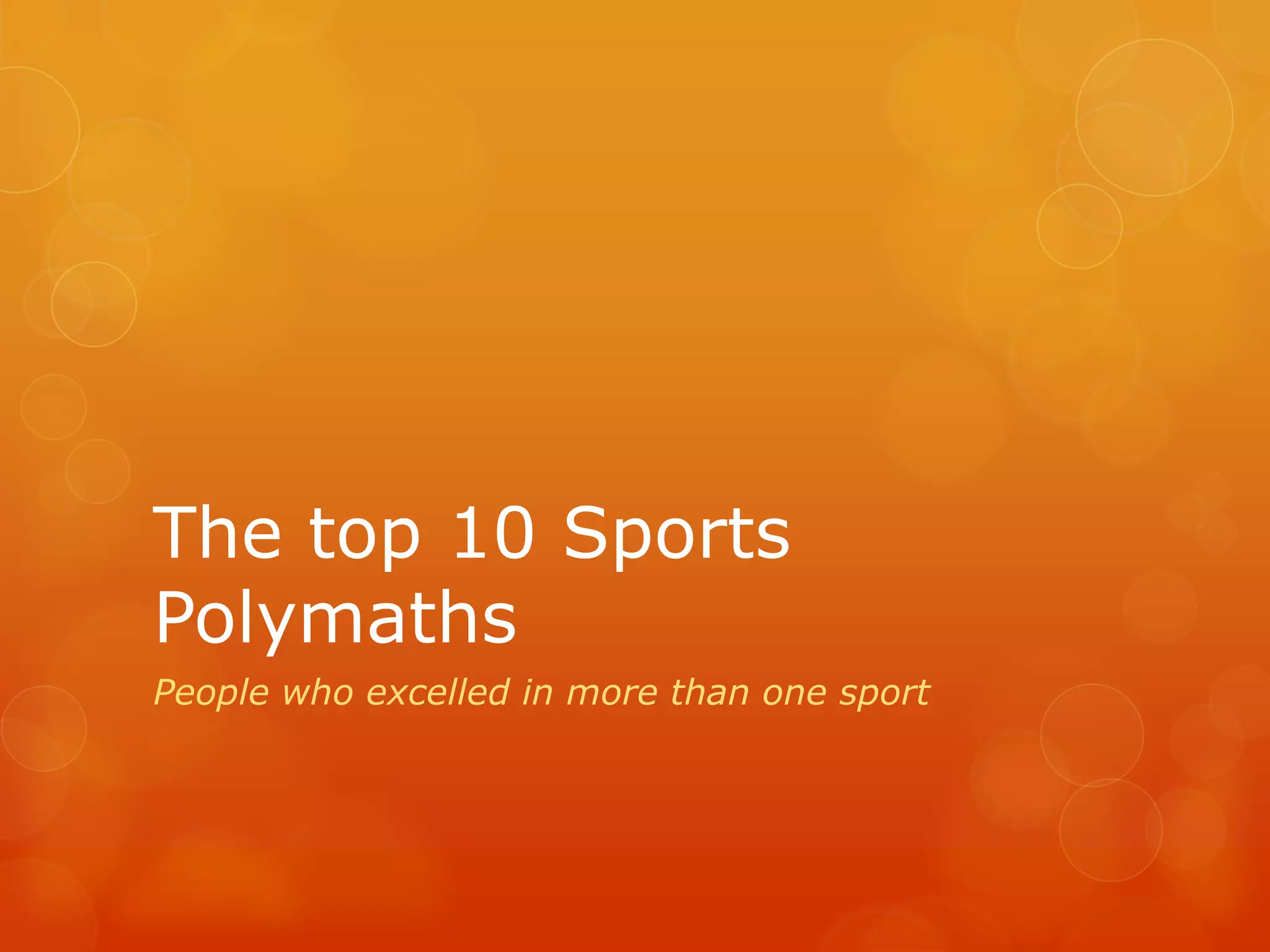 10 Greatest Sports Polymaths | PPTX