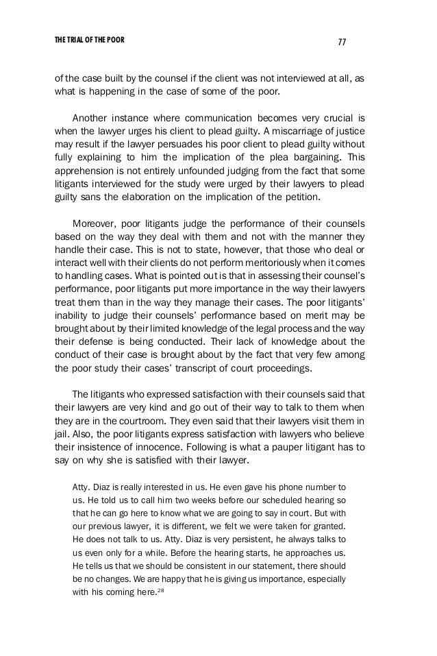 The poor on trial in the philippine justice system