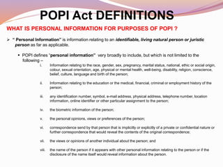 The Protection of Personal Information Act 4 of 2013 | PPTX