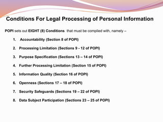 The Protection of Personal Information Act 4 of 2013 | PPTX