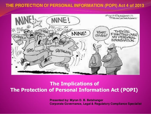 The Protection of Personal Information Act 4 of 2013