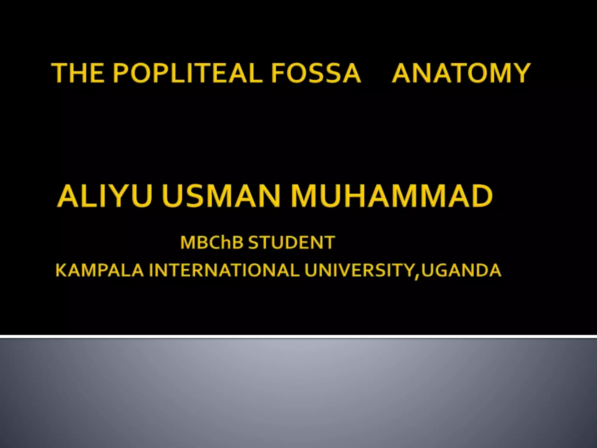 The popliteal fossa anatomy | PPT
