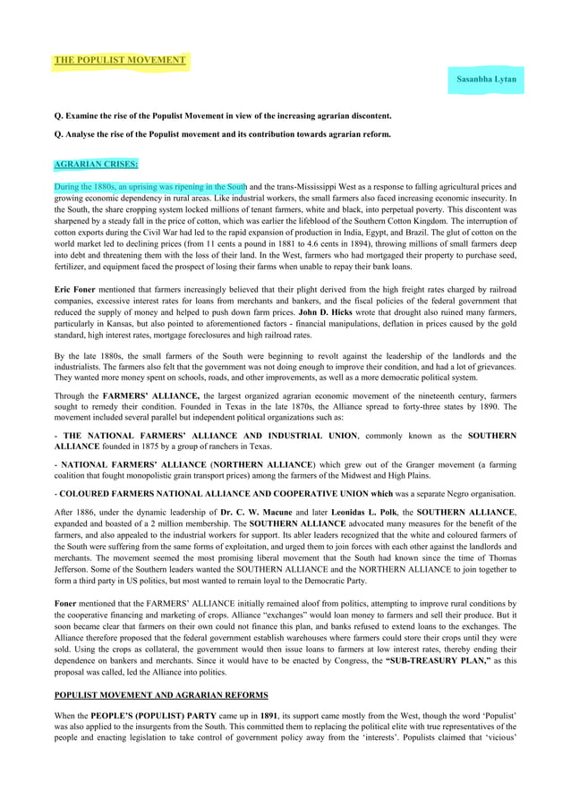 The Populist Movement.docx