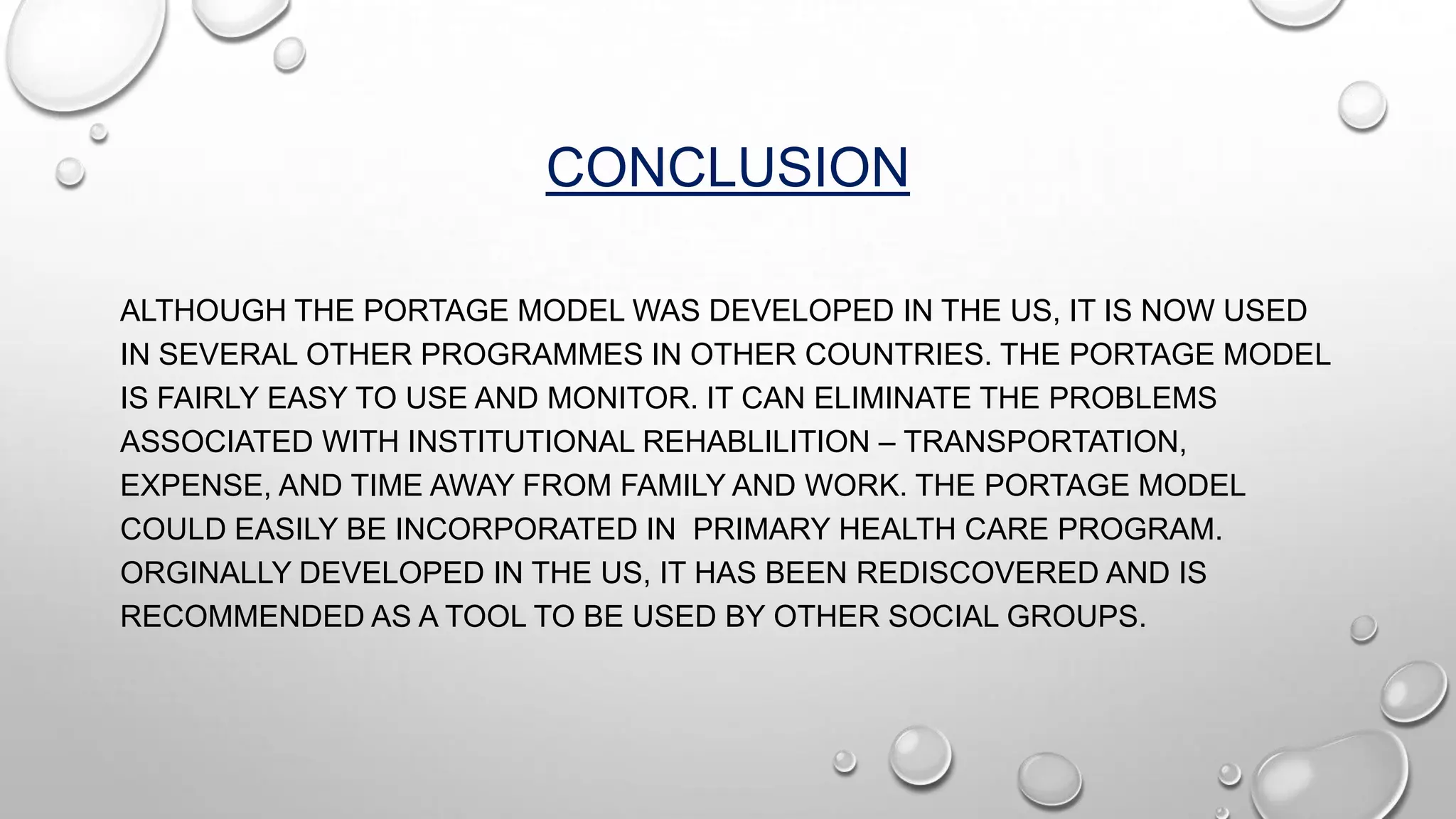 The Portage Model Approach | PPTX