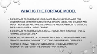 The Portage Model Approach | PPTX