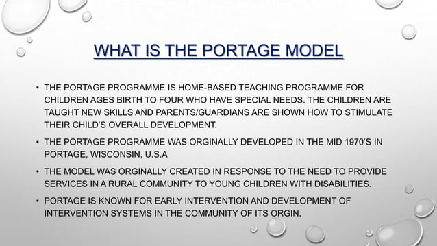 The Portage Model Approach | PPTX | Daycare and Pre-School | Parenting