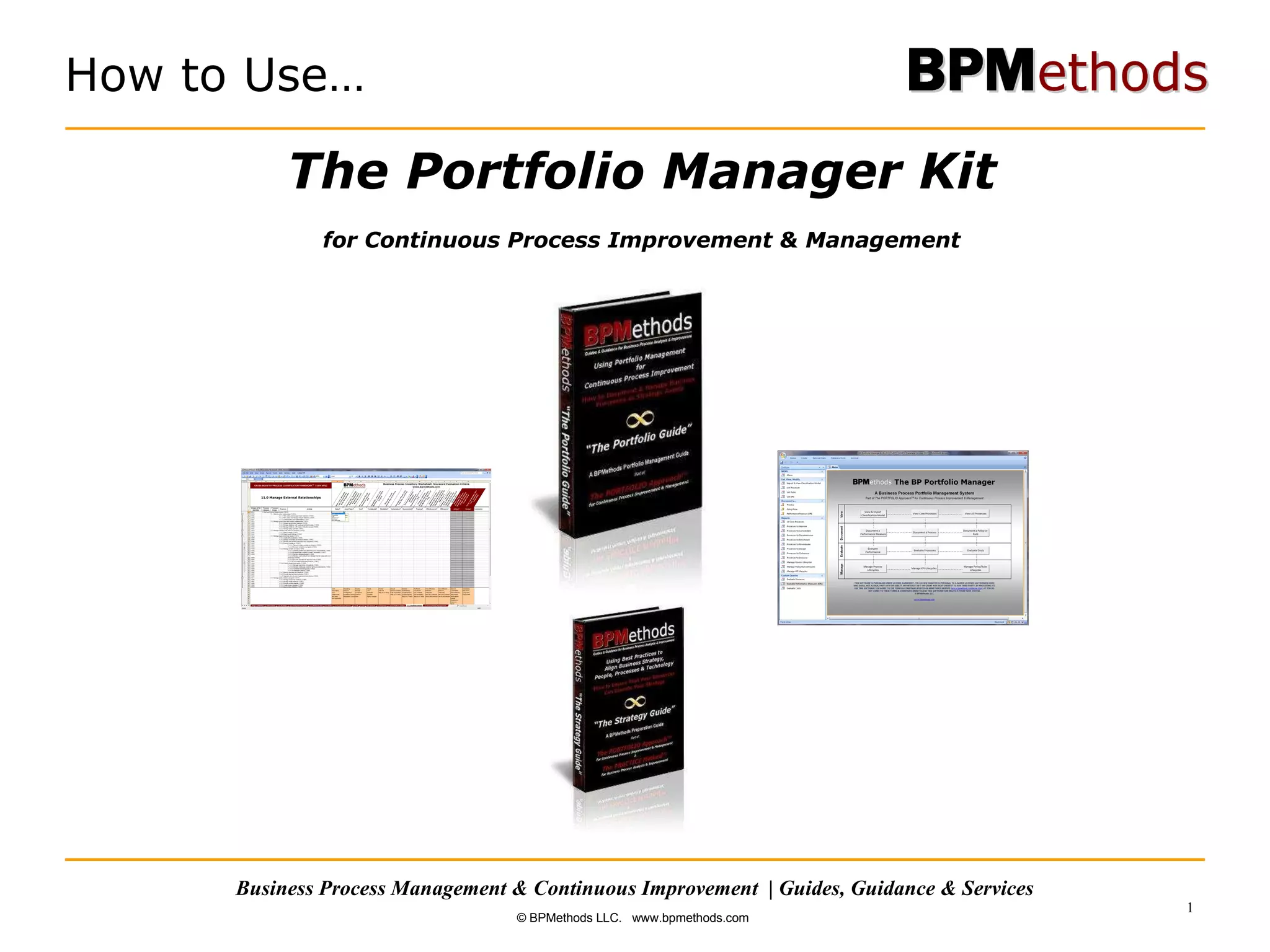 The BPM Portfolio Manager Kit: How-to-Use Details | PPT
