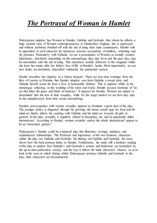 The portrayal of woman | DOCX