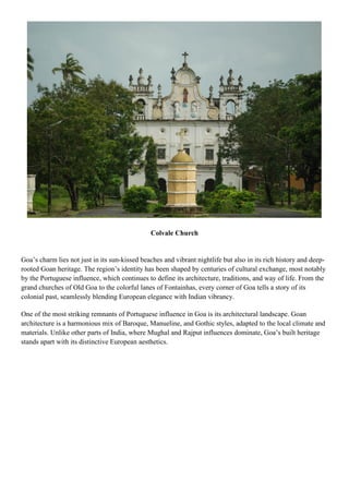 The Portuguese Legacy in Goa | Isprava | PDF