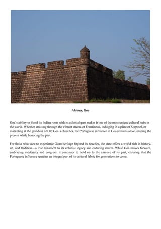 The Portuguese Legacy in Goa | Isprava | PDF