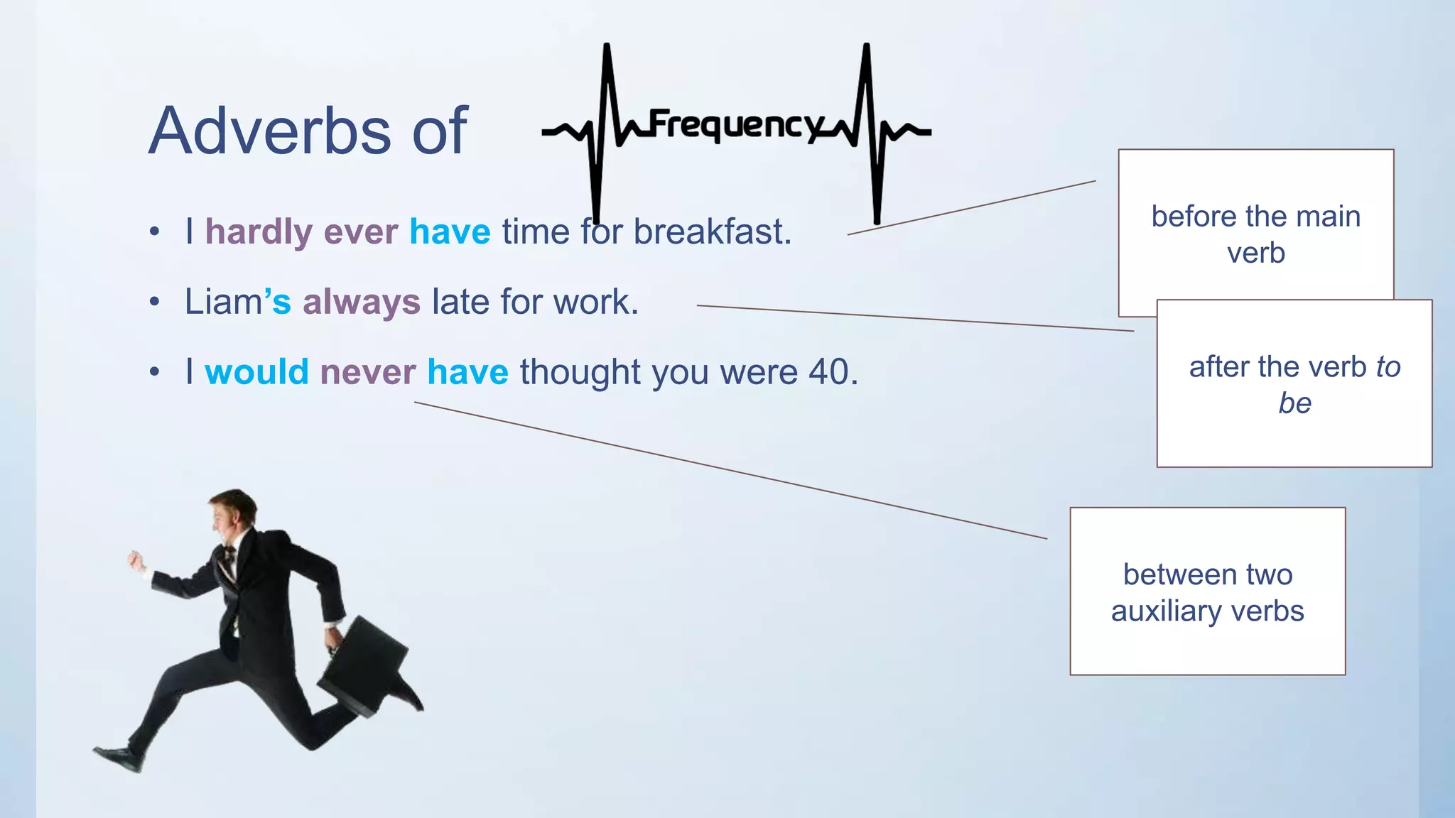 The position of adverbs and adverbial phrases | PPTX