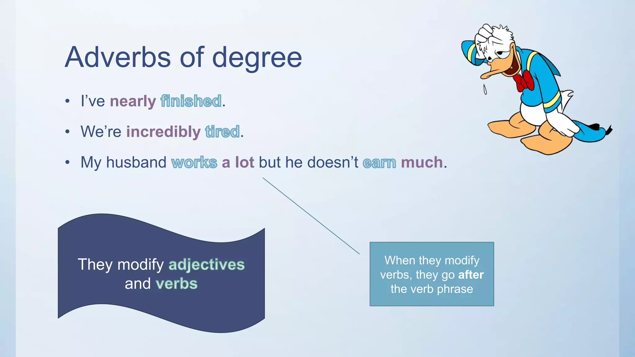 The position of adverbs and adverbial phrases | PPTX