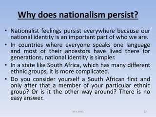 The positive and negative features of nationalism south africa | PDF