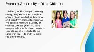 The Positive Effects of Donating Money to Charity | PPTX