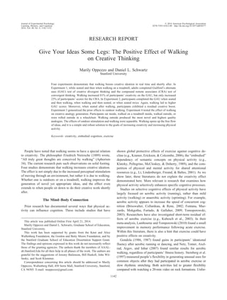 The positive effects of walking on creative thinking | PDF
