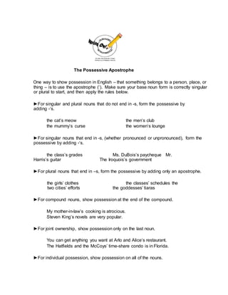 The possessive apostrophe | PDF