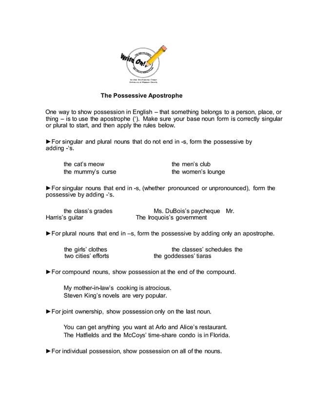 The possessive apostrophe | PDF
