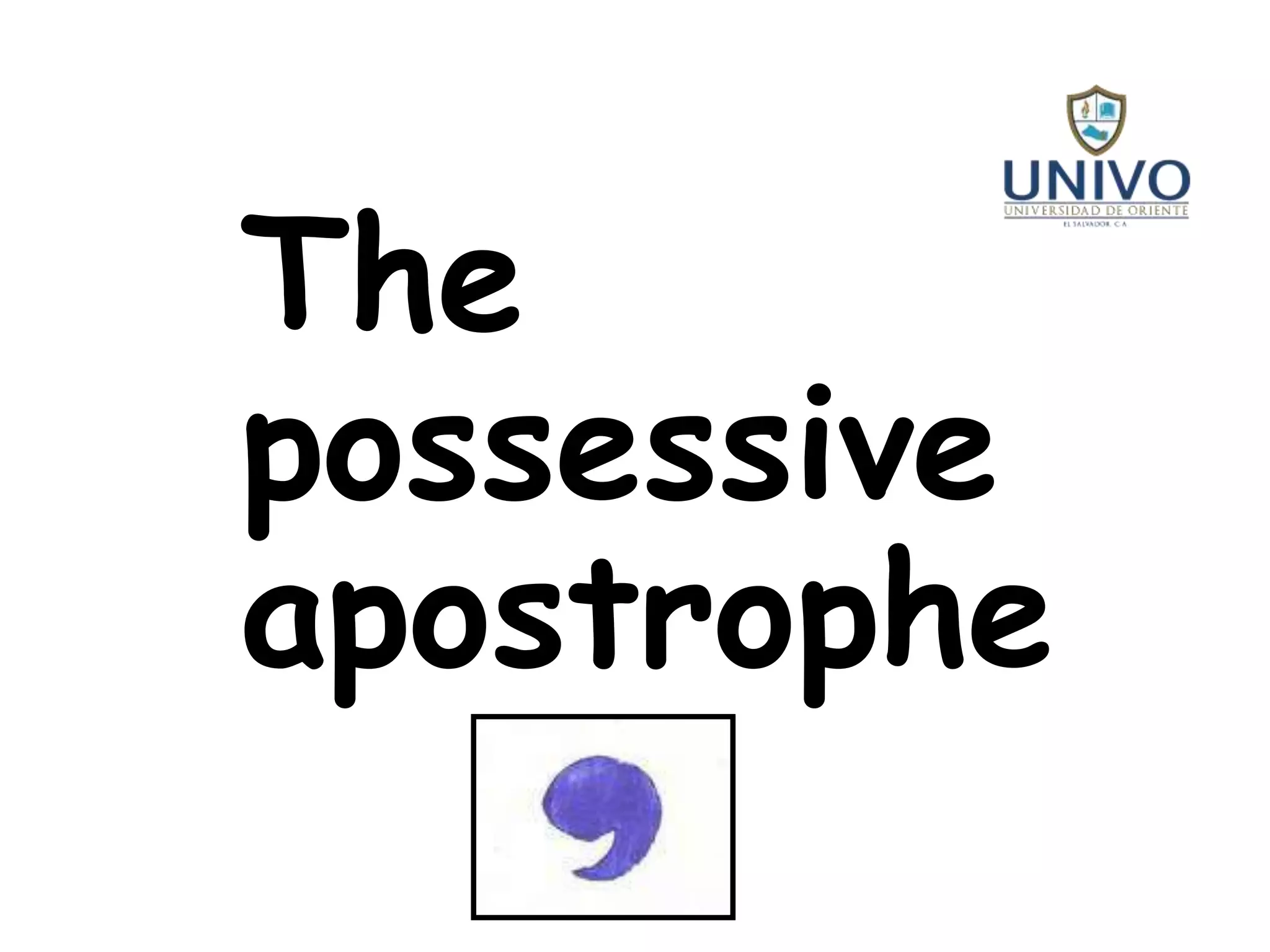 The possessive apostrophe presentation | PPT