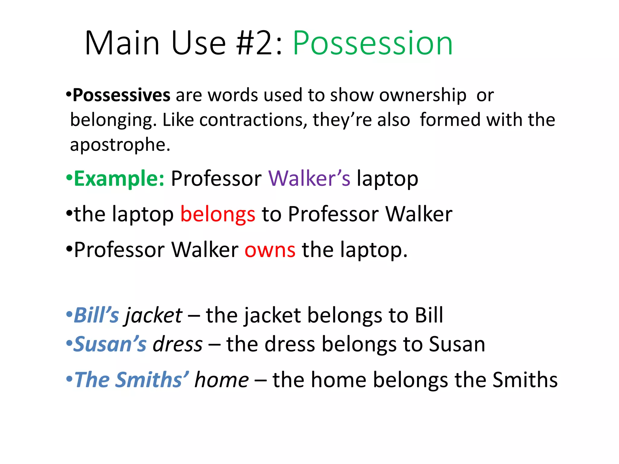 The possessive apostrophe presentation | PPT