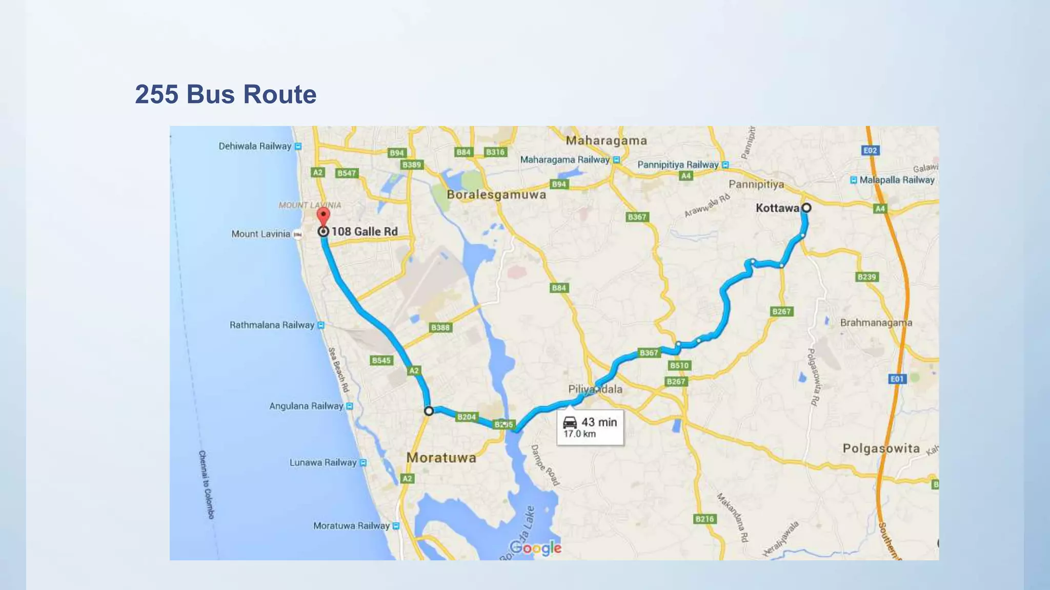 The possibility to redesign 255 bus route in order reduce dead journey ...