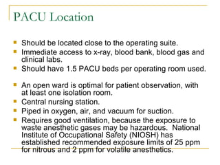 The postanesthesia care unit | PPT | Lung and Respiratory Health ...