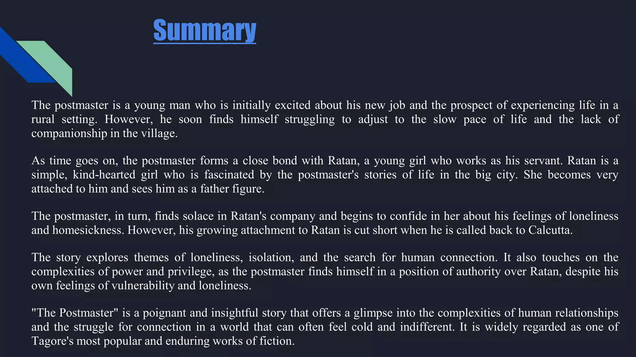 The Postmaster_ by Rabindranath Tagore.pptx